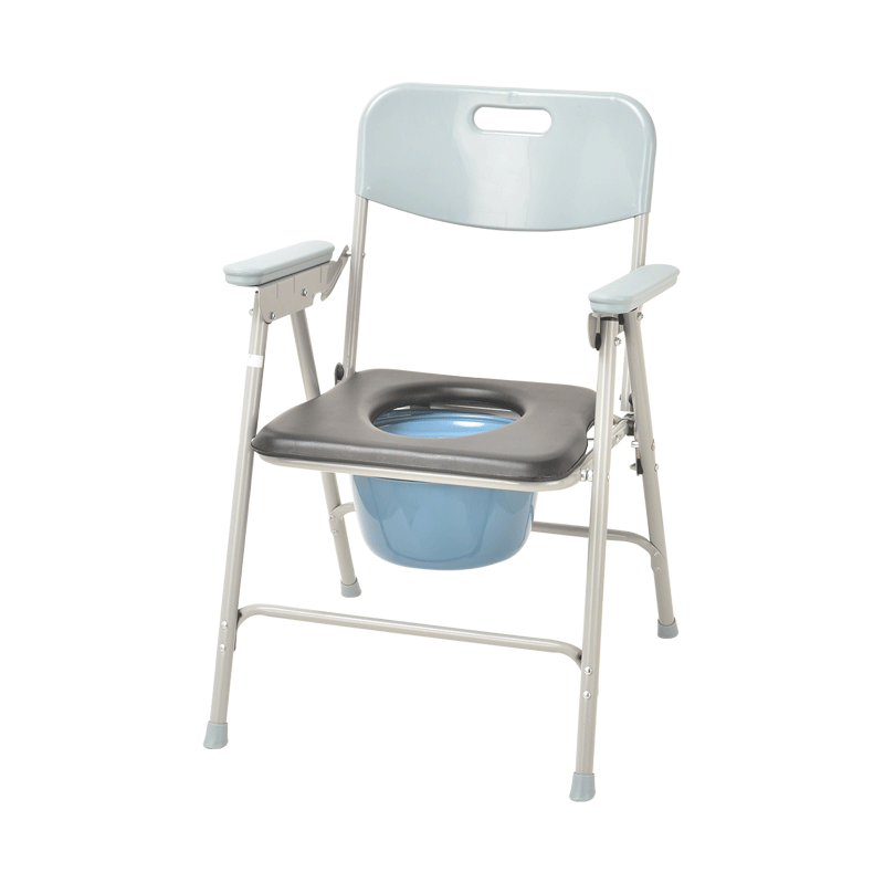 Foldable Commode Chair for Elderly with Bucket Seat